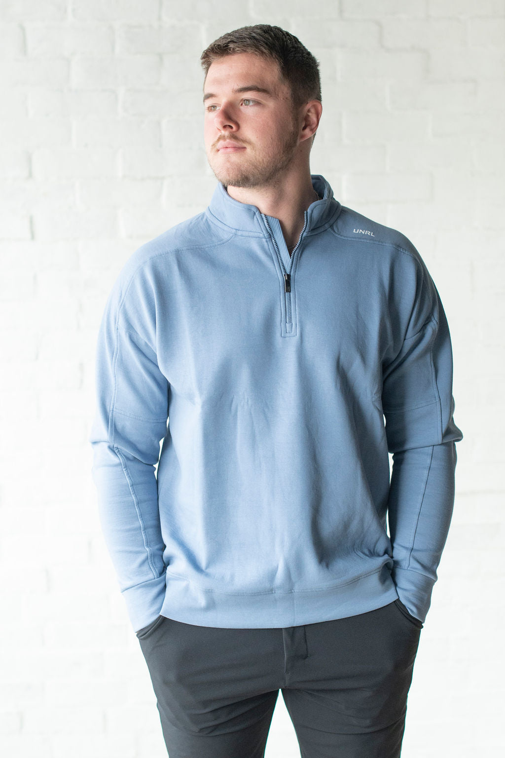 UNRL Storm Blue Outbound Quarterzip – ARIA Clothing Co